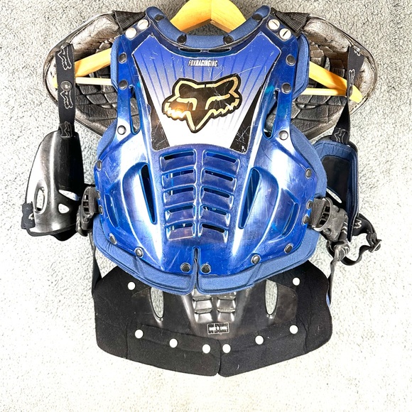 Fox | Other | Vintage Fox Racing Chest Protector Metallic Blue Black ...